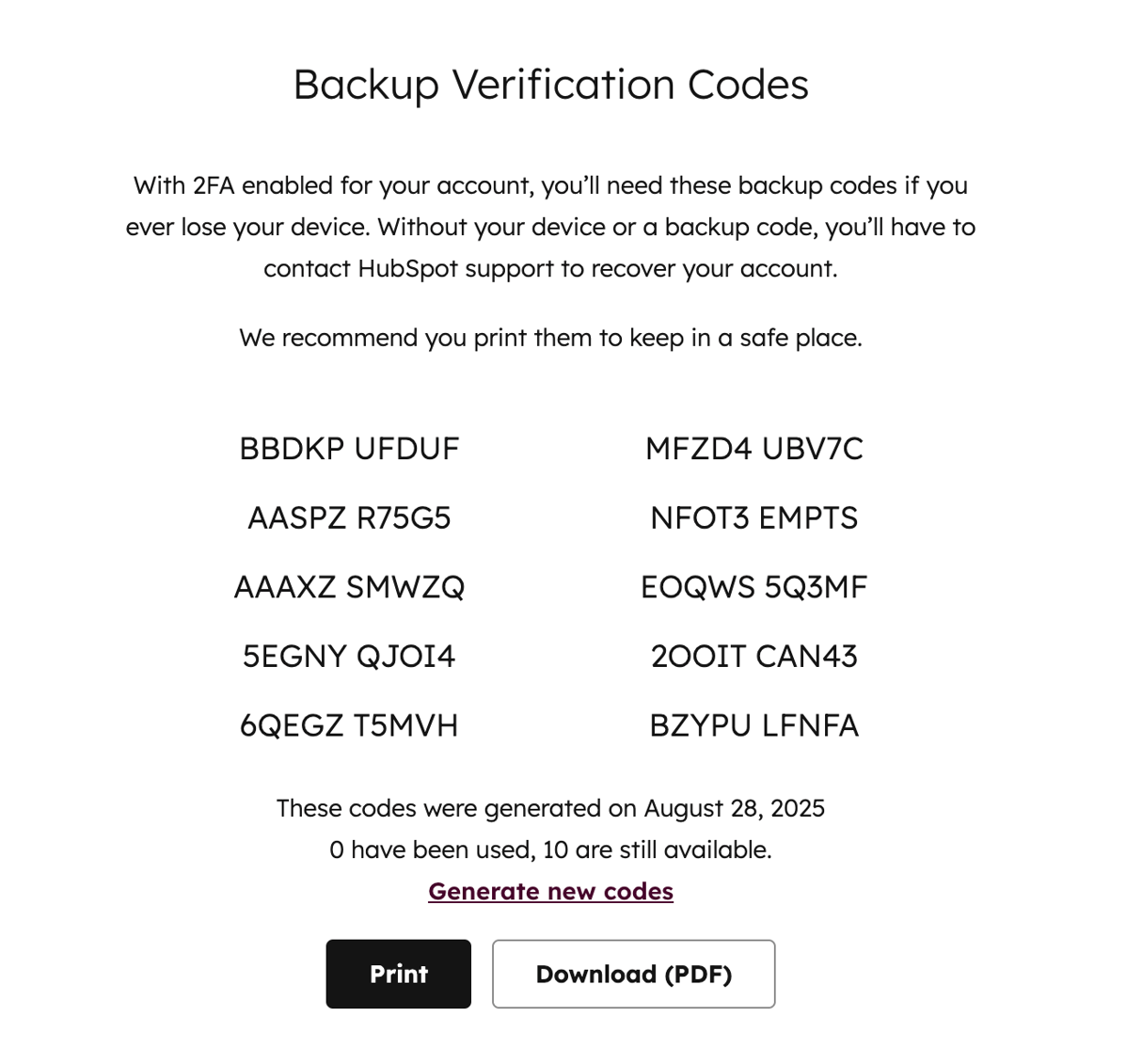Set up two-factor authentication for your HubSpot login